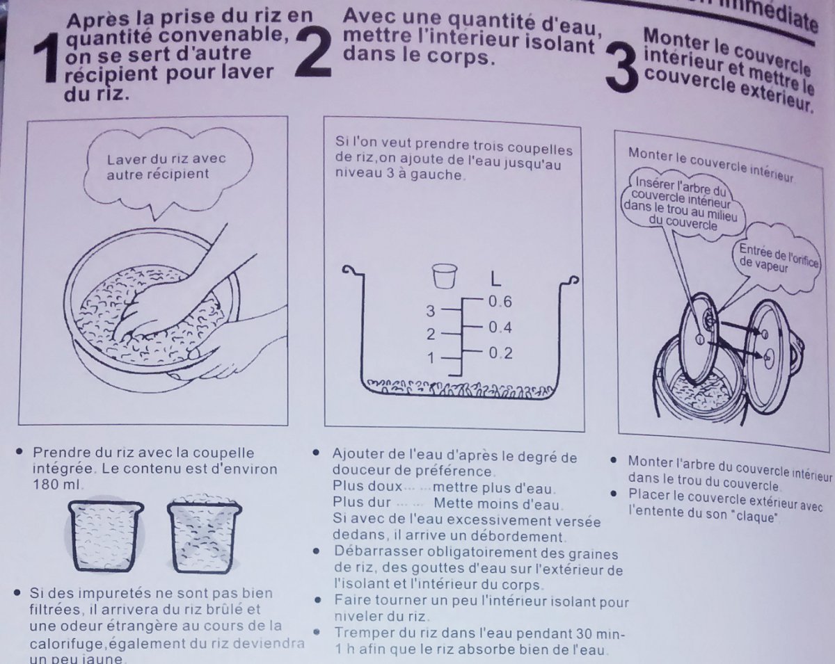 Cuiseur riz auto 0.6l - 3 portions