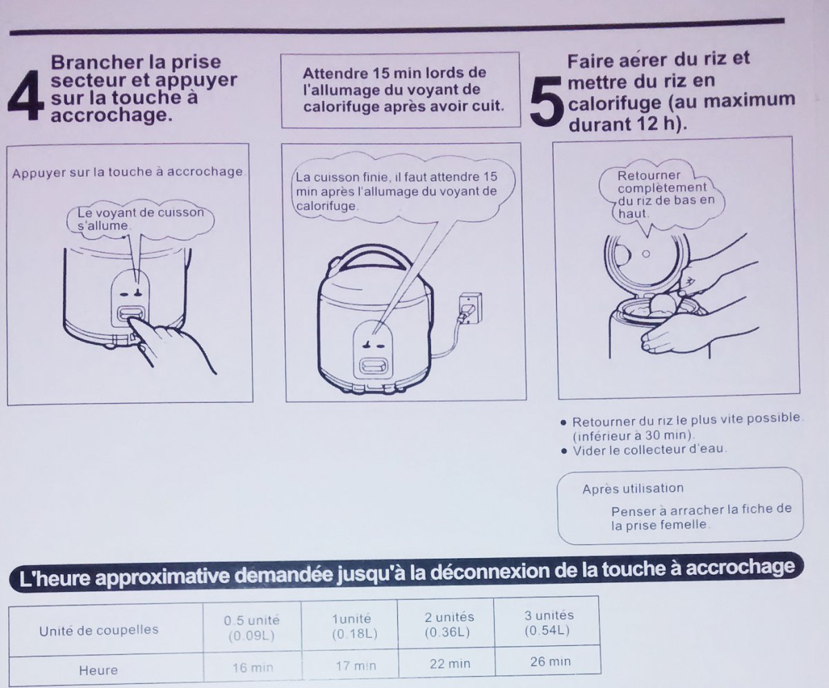 Cuiseur riz auto 0.6l - 3 portions